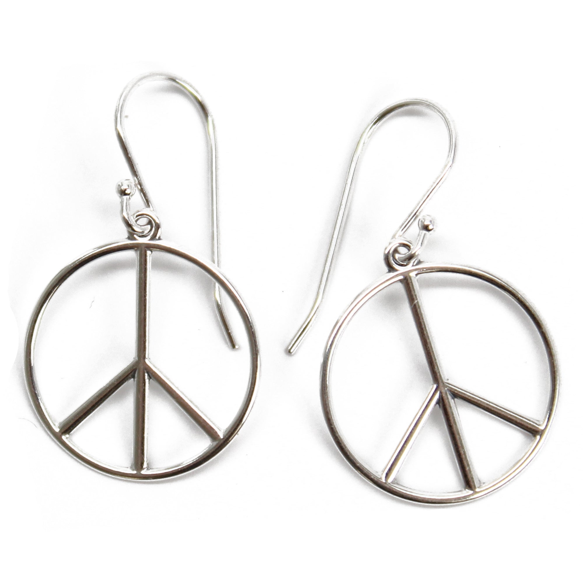Peace Sign Earrings in Sterling Silver Kathy Bankston
