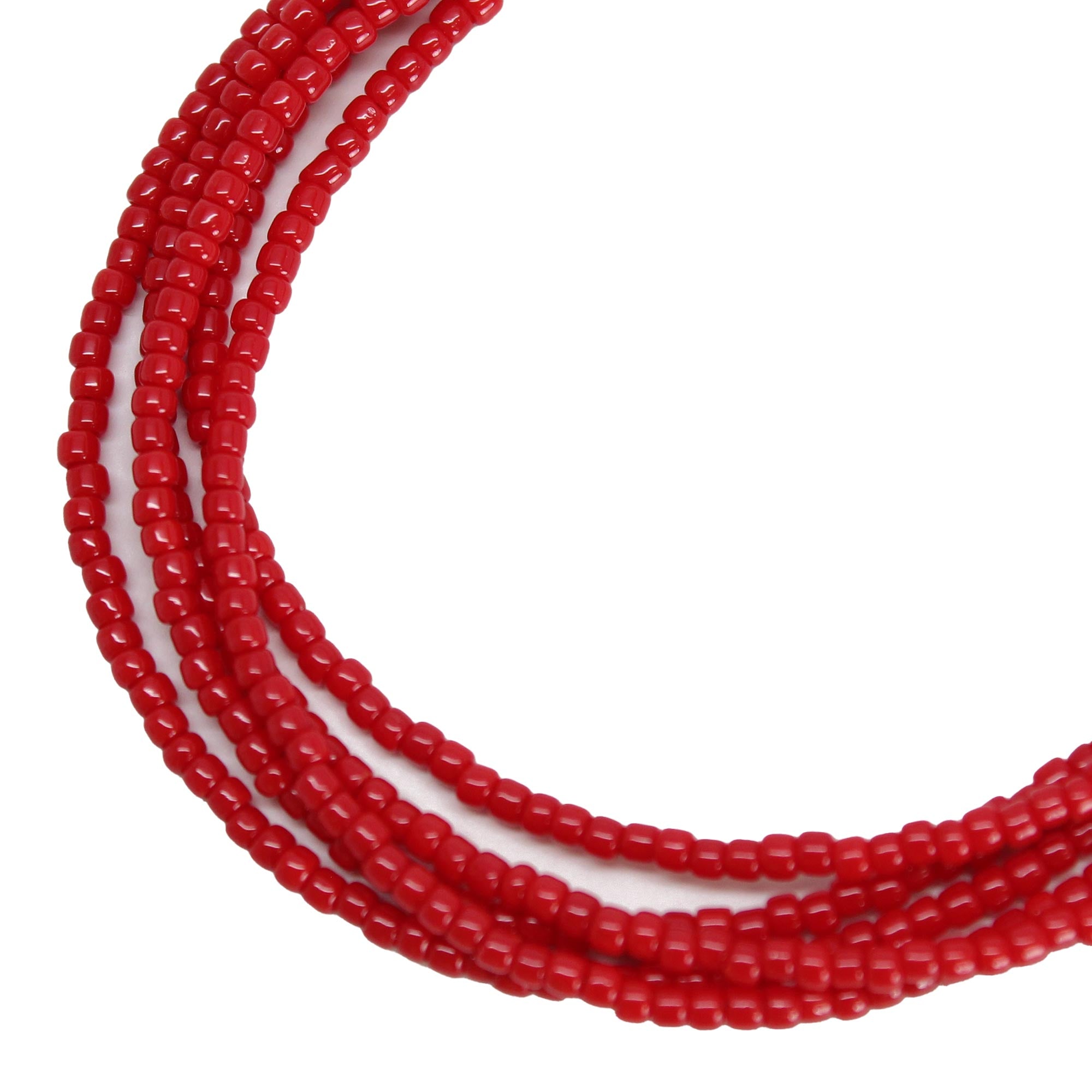 Pepper Red Seed Bead Necklace, Thin 1.5mm Single Strand – Kathy Bankston