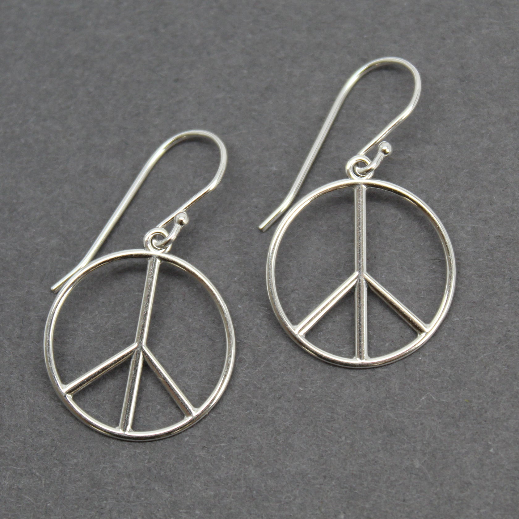 Peace Sign Earrings in Sterling Silver – Kathy Bankston