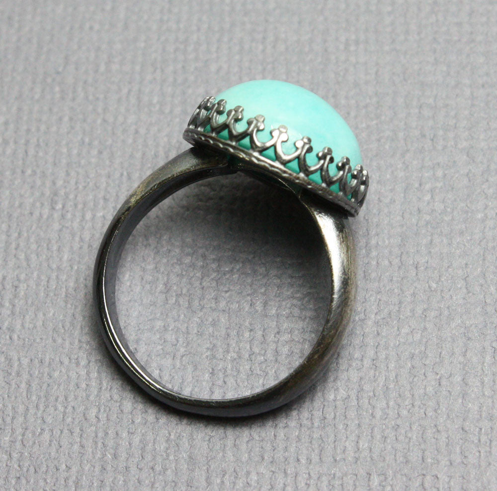 Amazonite Ring, Blue Green Gemstone Ring, Size 7 US – Kathy Bankston